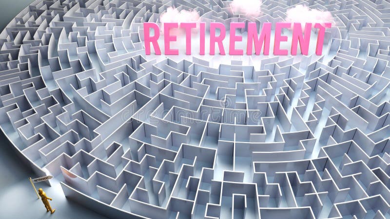 Retirement and a Difficult Path To it Stock Illustration - Illustration ...