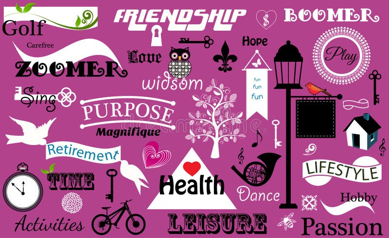 Retirement elements stock vector. Illustration of culmination - 32183239