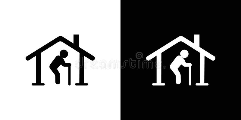 Retirement Home Icon Logo Set Vector Stock Vector - Illustration of ...