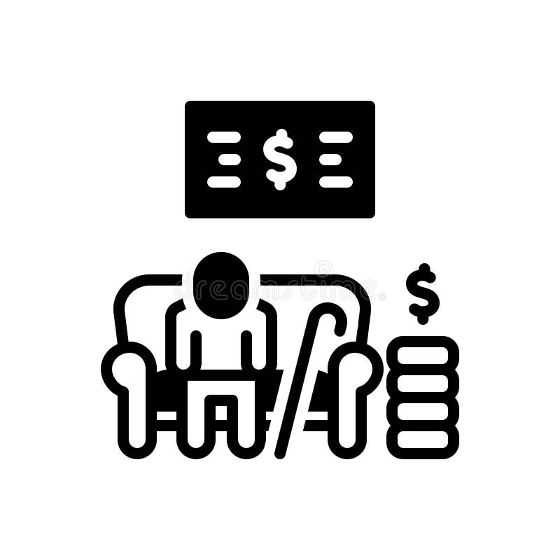 Black Solid Icon for Retirement, Evacuation and Chief Stock Vector ...