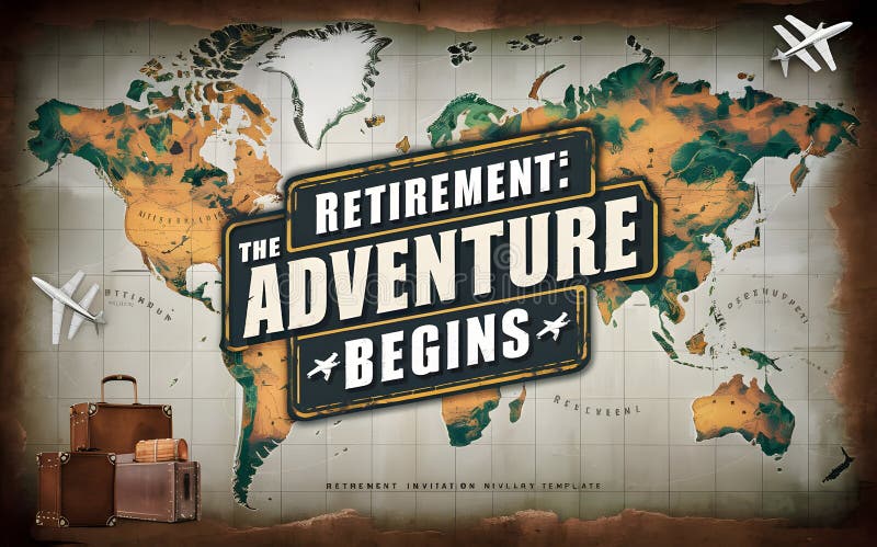Retirement Invitation Template Featuring a Travel Adventure Theme ...