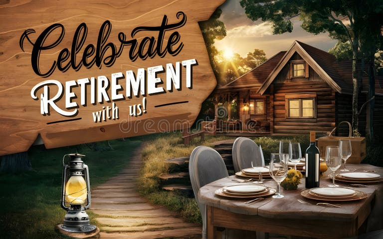 Retirement Invitation Template with a Rustic Charm Theme Stock ...