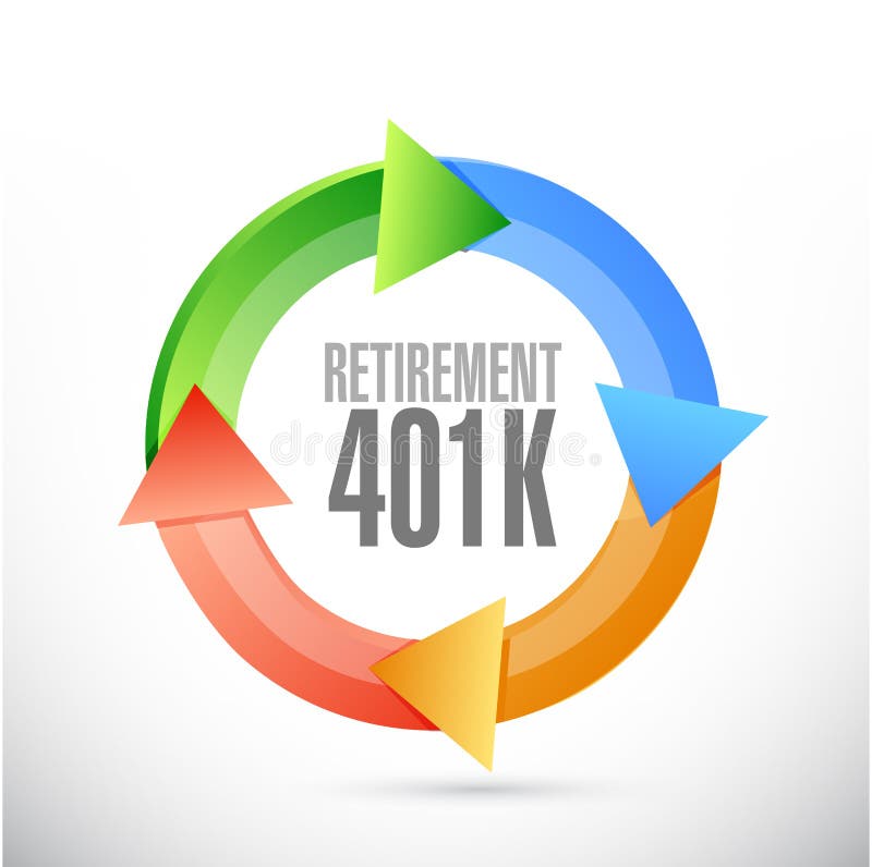 Retirement 401k Cycle Sign Concept Stock Illustration - Illustration of ...