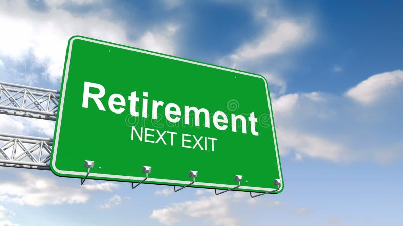 Retirement Next Exit Sign Against Blue Sky Stock Video - Video of ...