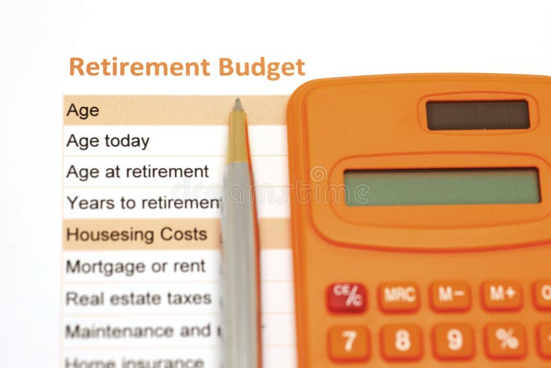 Retirement Plan Document with Pen and Calculator Stock Photo - Image of ...