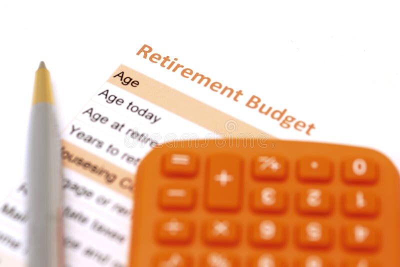 Retirement Plan Document with Pen and Calculator Stock Image - Image of ...
