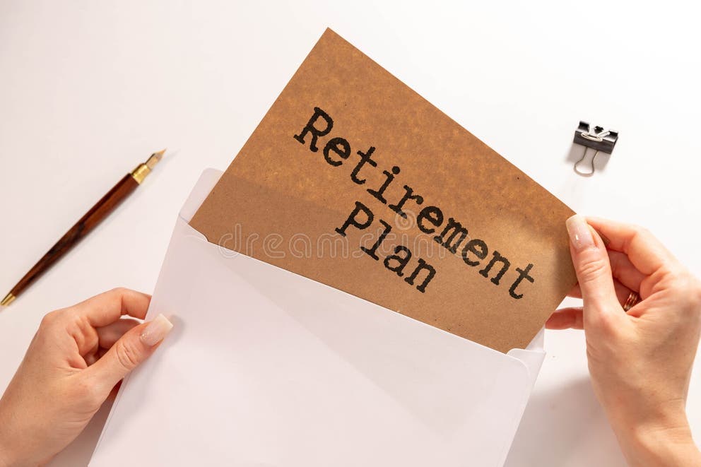 Retirement Plan Label on Document Folder Stock Image - Image of ...