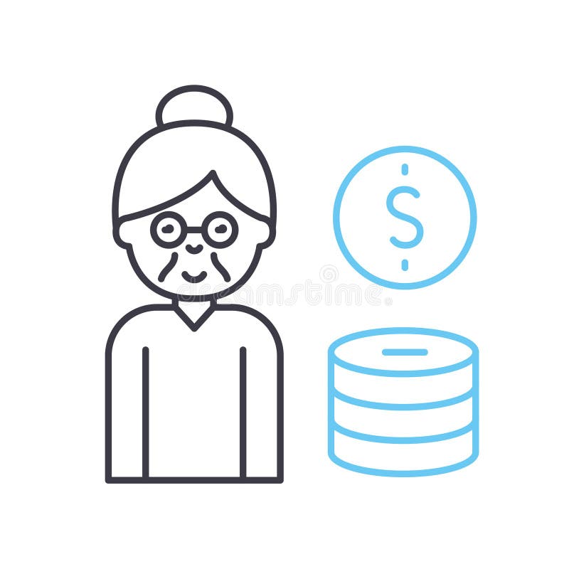 Retirement Plan Line Icon, Outline Symbol, Vector Illustration, Concept ...