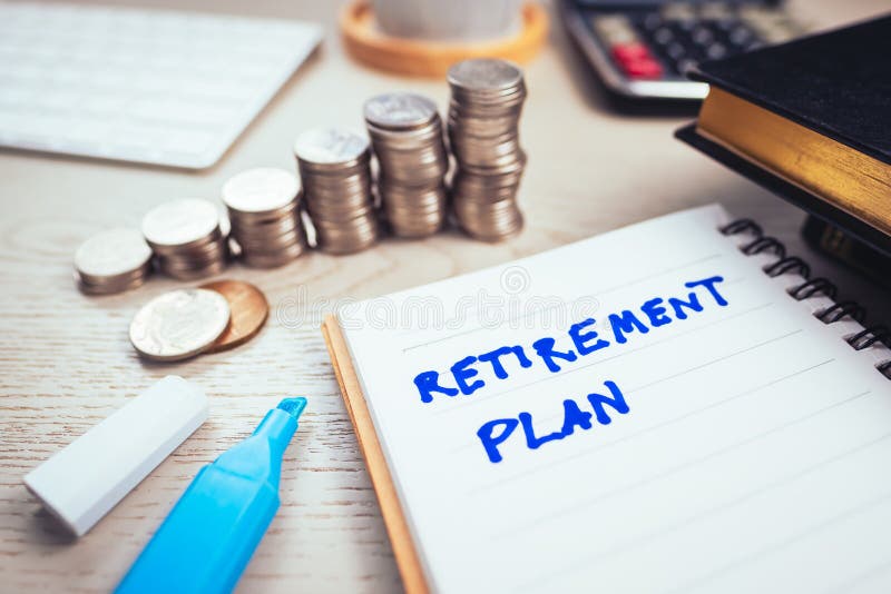 Retirement Plan Note on the Desk Stock Image - Image of compensate ...