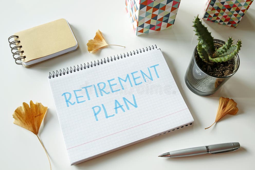 Retirement Plan Written in Notebook Stock Photo - Image of career ...