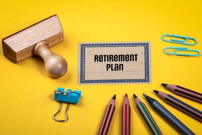 Retirement Plan and Pension - Two Folders on Wooden Office Desk Stock ...