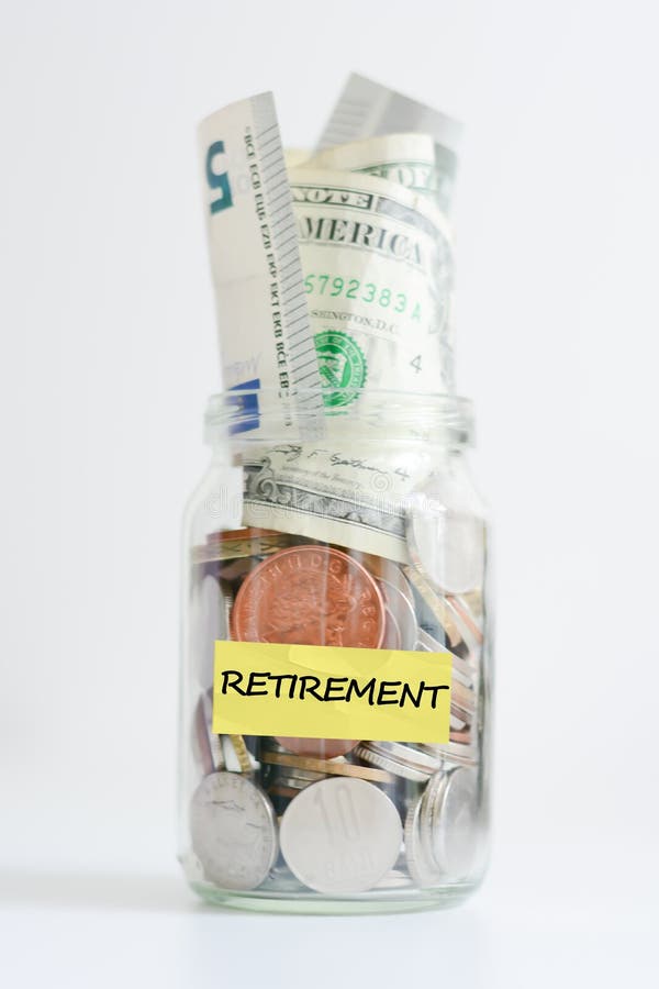 Retirement savings jar stock image. Image of family, salary - 80637781