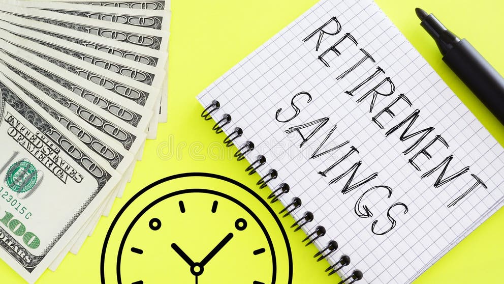 Retirement Savings are Shown Using the Text Stock Image - Image of bank ...