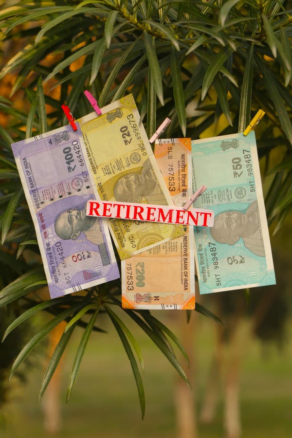 Retirement Text. Indian Currency Stock Image - Image of portrait ...