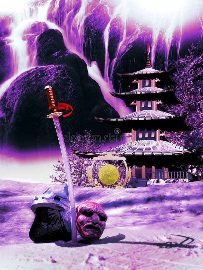 Retiro del samurai stock de ilustración. Ilustración de cubo - 111578566