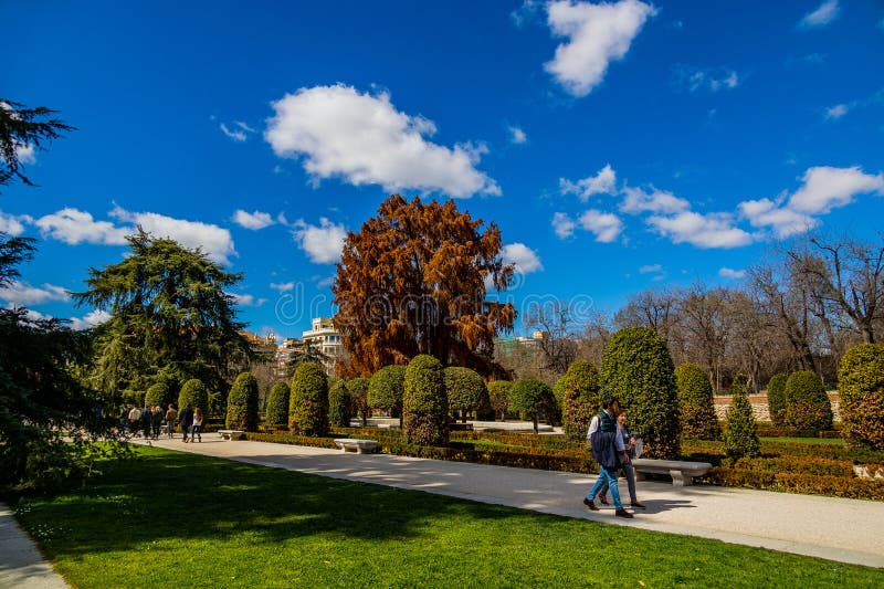 Retiro Park in Madrid Spain in Spring Day Landscape Editorial Stock ...
