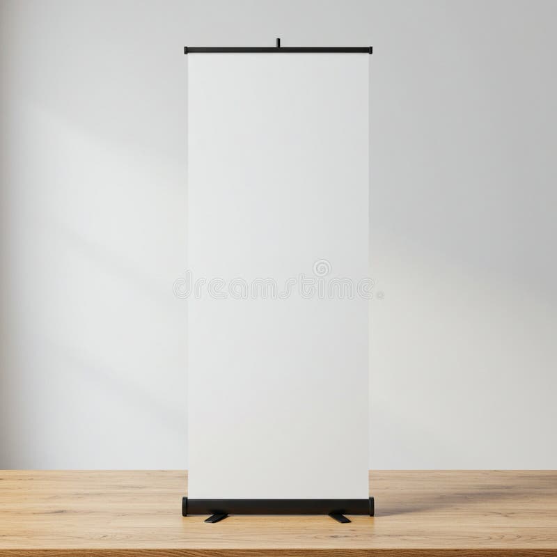 Retractable Banner Stand with a Blank White Display Panel, Framed in ...
