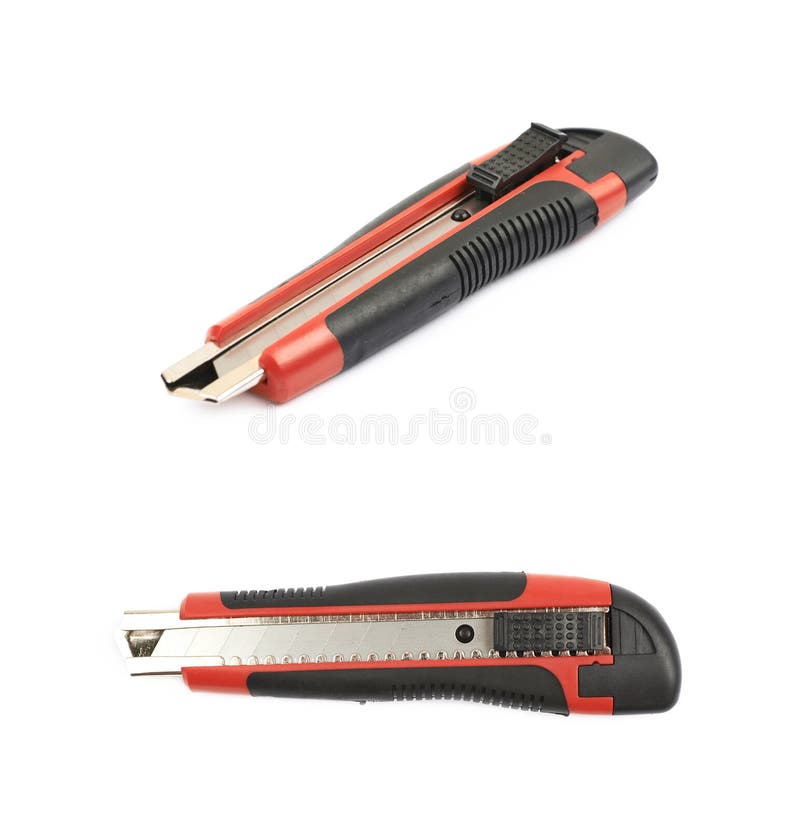 Retractable Blade Knife Isolated Stock Image - Image of hand, razor ...