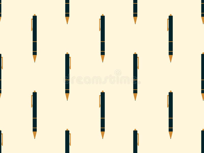 Retractable Pens Seamless Pattern. Button Press Pens. Top Side Button ...