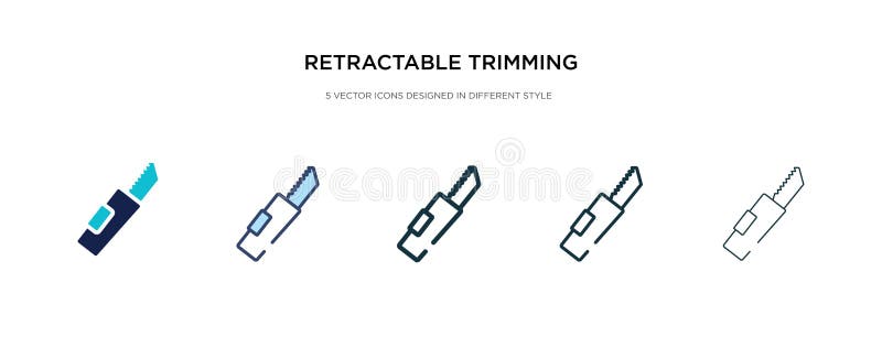 Retractable Trimming Knife Icon in Different Style Vector Illustration ...
