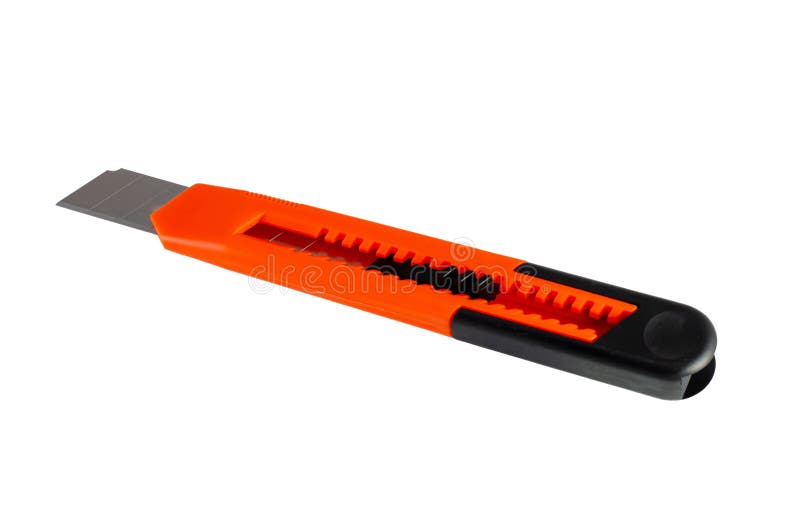 Retractable Utility Knife with Orange Plastic Handle Stock Image ...