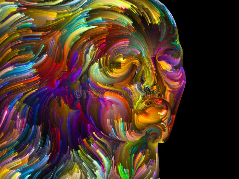 Retrato abstracto stock de ilustración. Ilustración de mente - 94155389