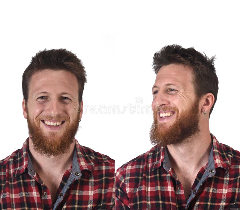 Retrato Da Frente E Do Perfil Do Homem Foto de Stock - Imagem de olhar ...