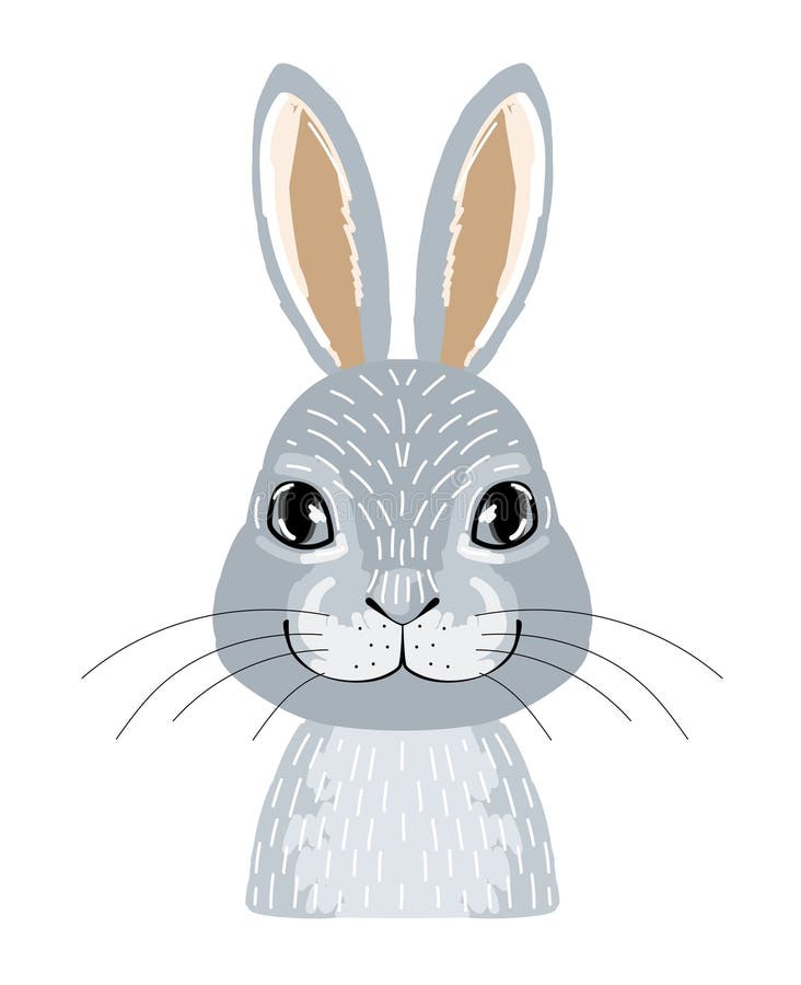 Retrato De Conejo Vectorial. Ilustración del Vector - Ilustración de ...