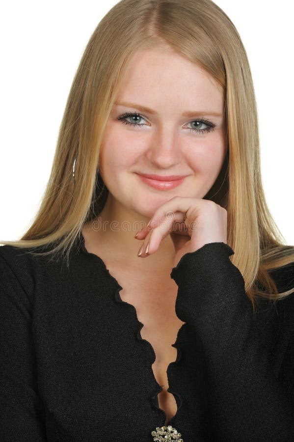 Retrato De La Chica Joven Bonita Del Blonde Foto De Archivo Imagen De Manera Aislado 14007546