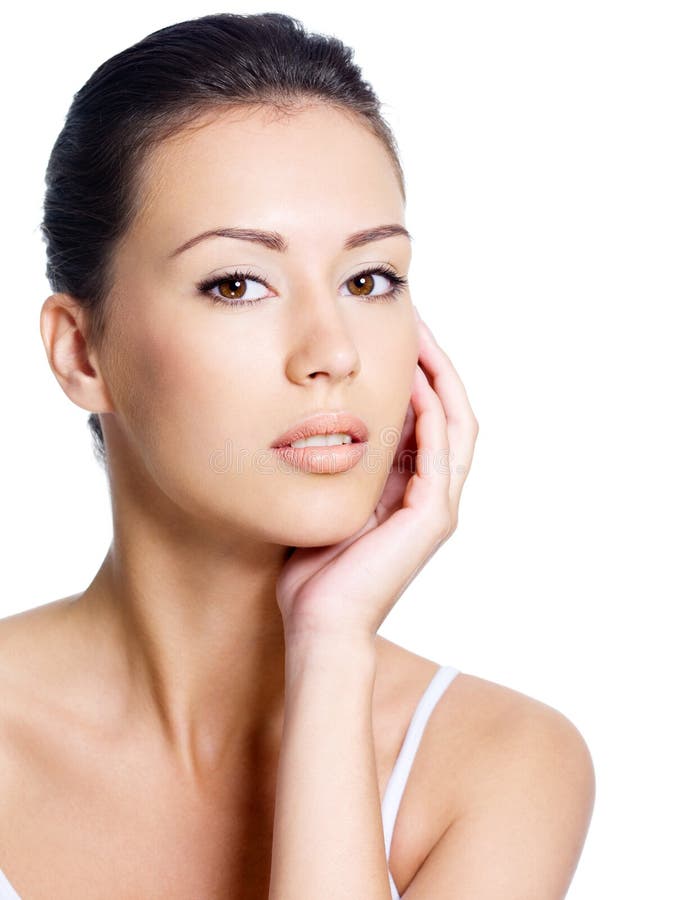 Retrato De La Mujer Con La Cara Limpia Imagen de archivo - Imagen de ...