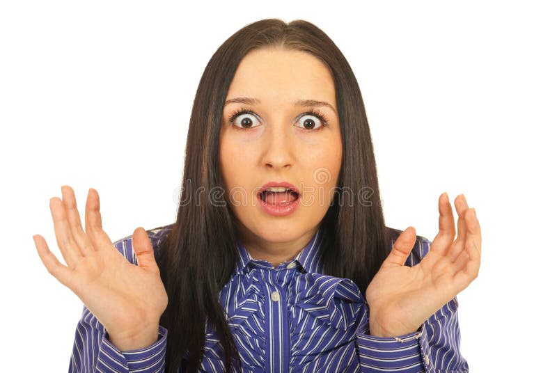 Retrato De La Mujer De Negocios Asustada Imagen de archivo - Imagen de ...