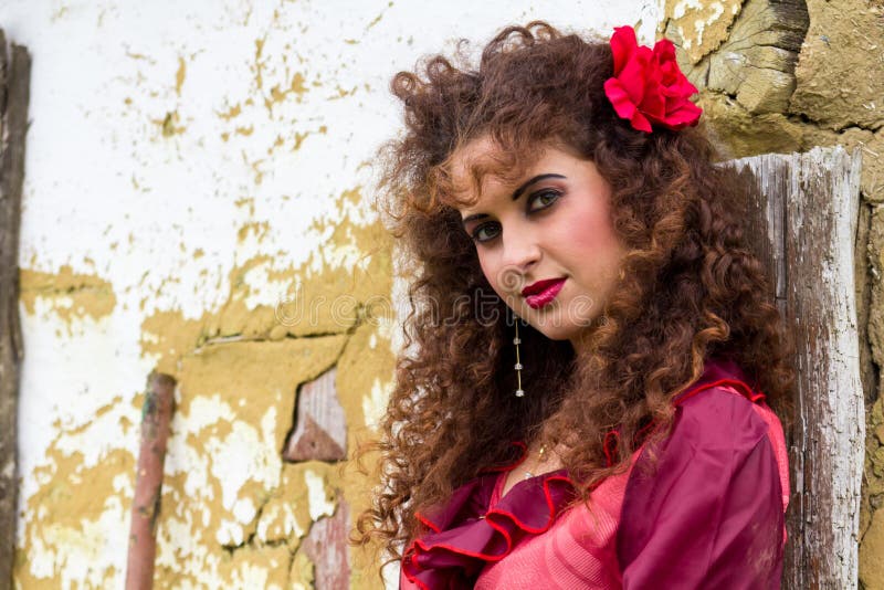 Retrato De La Mujer Gitana Hermosa Foto de archivo - Imagen de morena ...