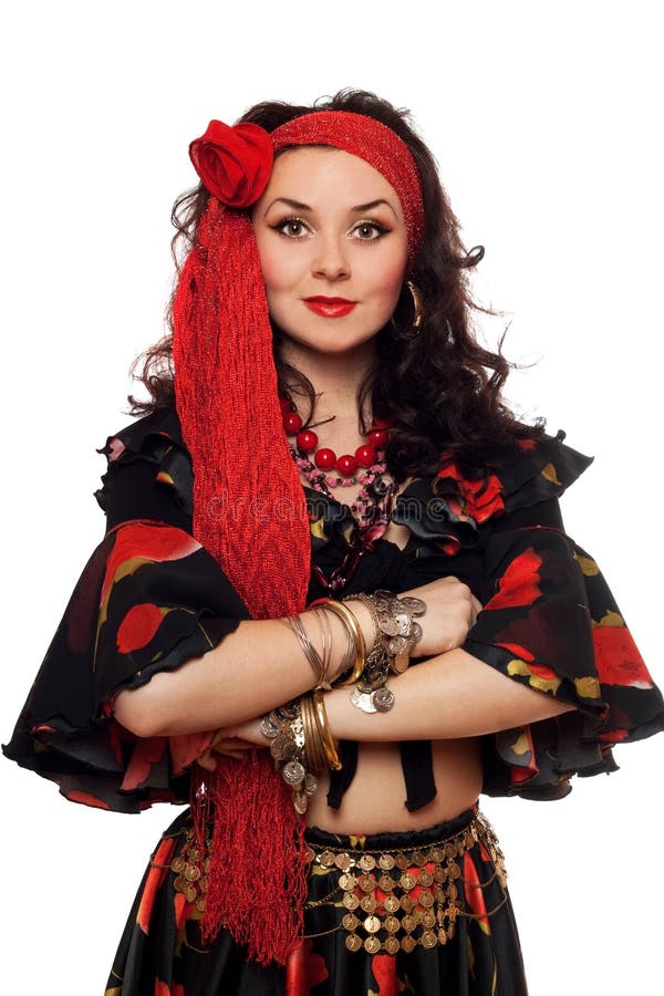 Mujer Gitana Sensual Con Una Falda Negra Imagen de archivo - Imagen de ...