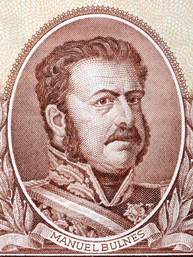 Retrato de Manuel Bulnes foto de archivo. Imagen de dinero - 95291424