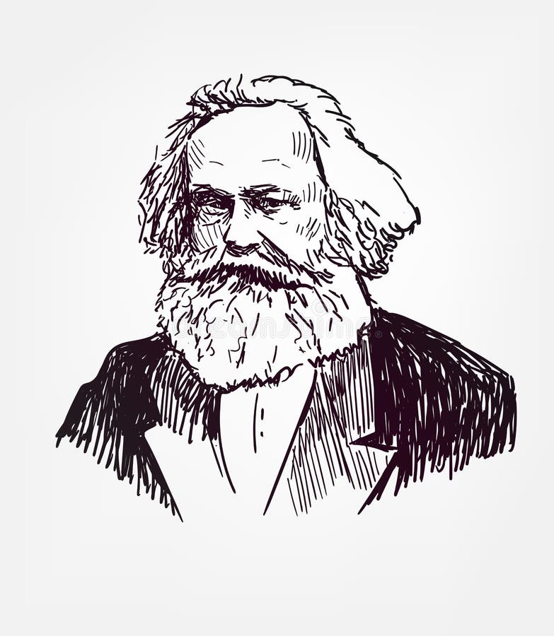 Personaje De Dibujos Animados De Karl Marx Ilustración Del Vector ...