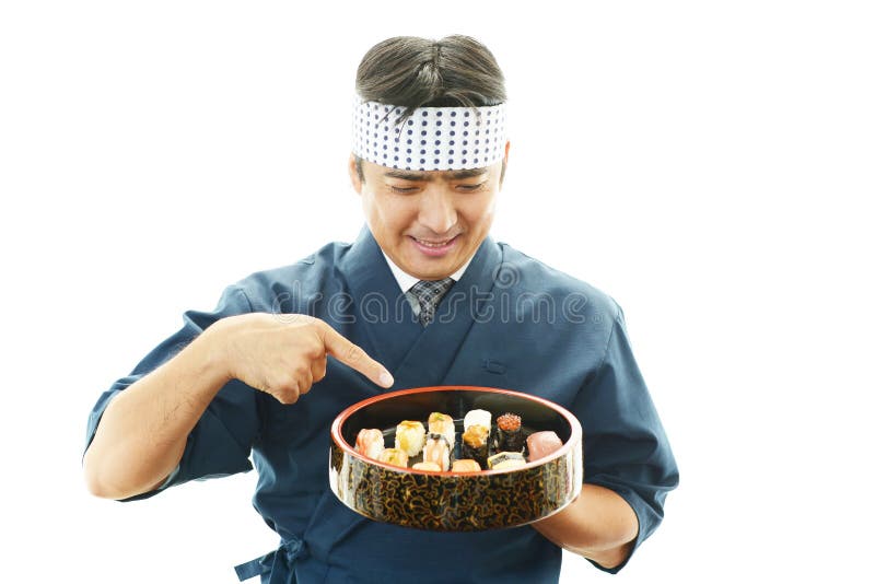 Retrato De Un Cocinero De Sushi Imagen de archivo - Imagen de atractivo ...