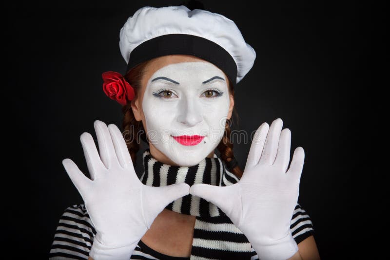 Retrato de un mime foto de archivo. Imagen de emociones - 11664186