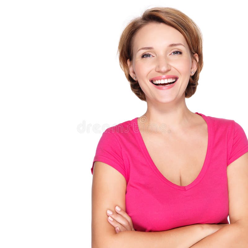 Retrato Joven Del Headshot De La Mujer Adulta En Blanco Imagen de ... Retrato Joven Del Headshot De La Mujer Adulta En Blanco Imagen de ...