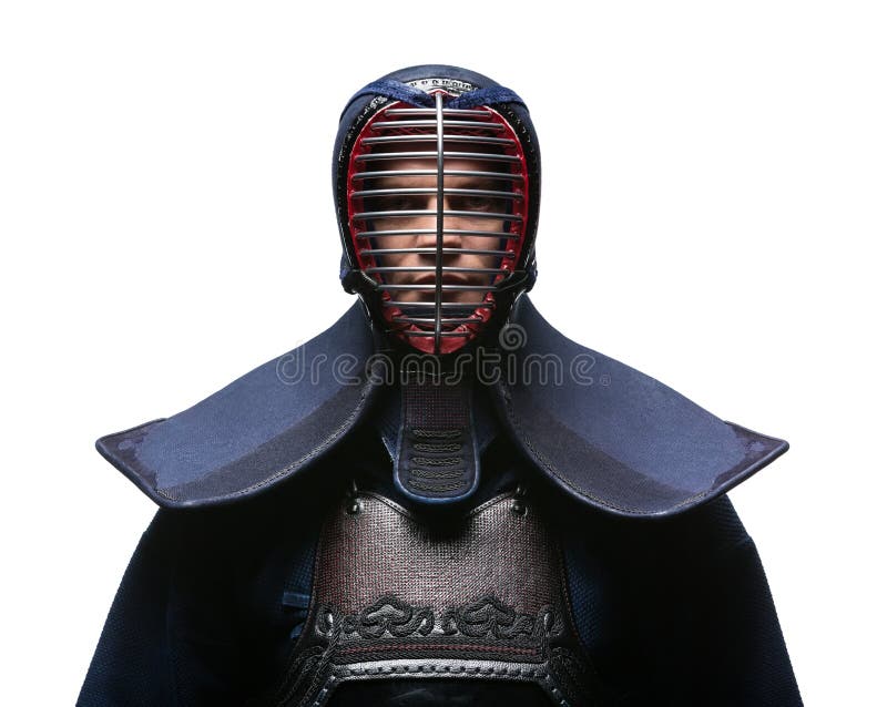Retrato Del Kendoka, Aislado En Blanco Foto de archivo - Imagen de ...