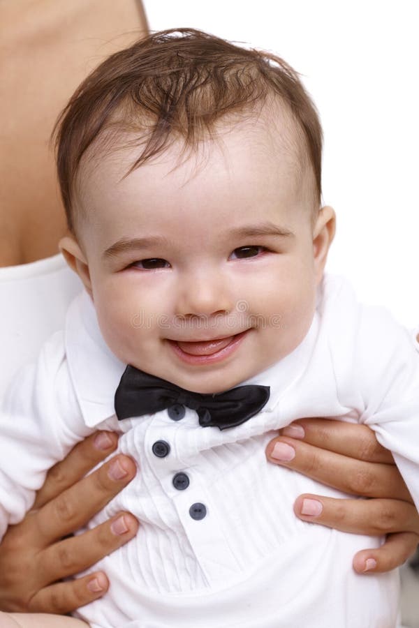 Retrato Del Primer Del Bebé Sonriente Elegante Imagen de archivo ...