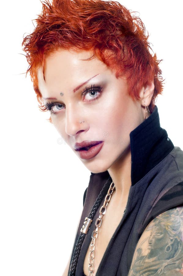 Retrato Do Close-up De Uma Mulher Punky Nova Imagem de Stock - Imagem ...