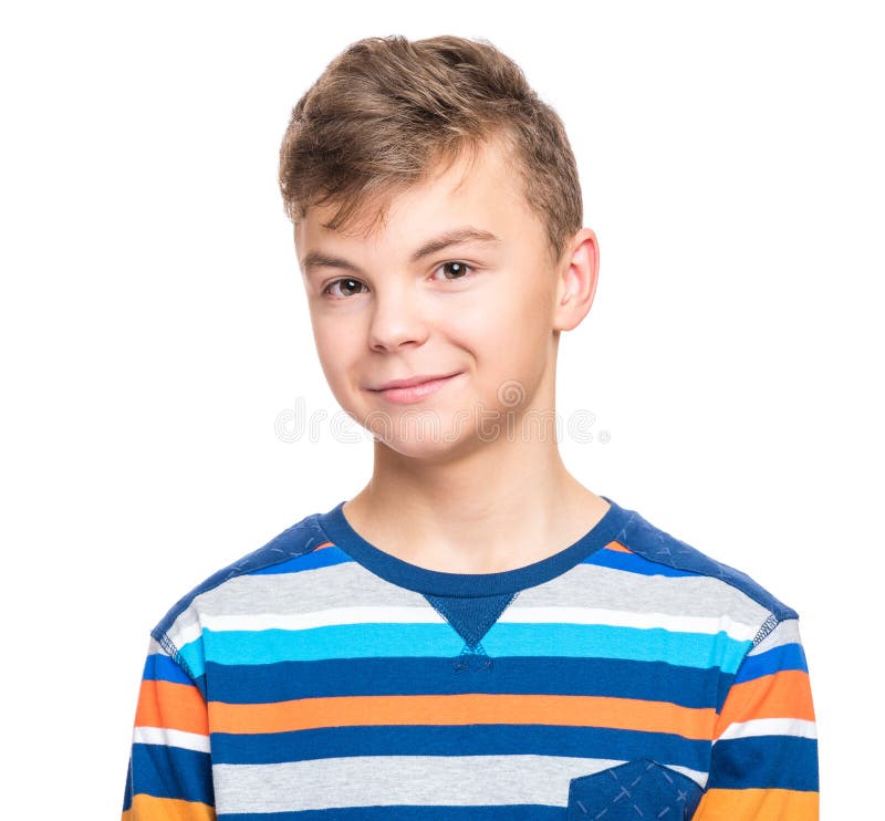 Retrato Emocional Do Menino Adolescente Foto de Stock - Imagem de olhar ...
