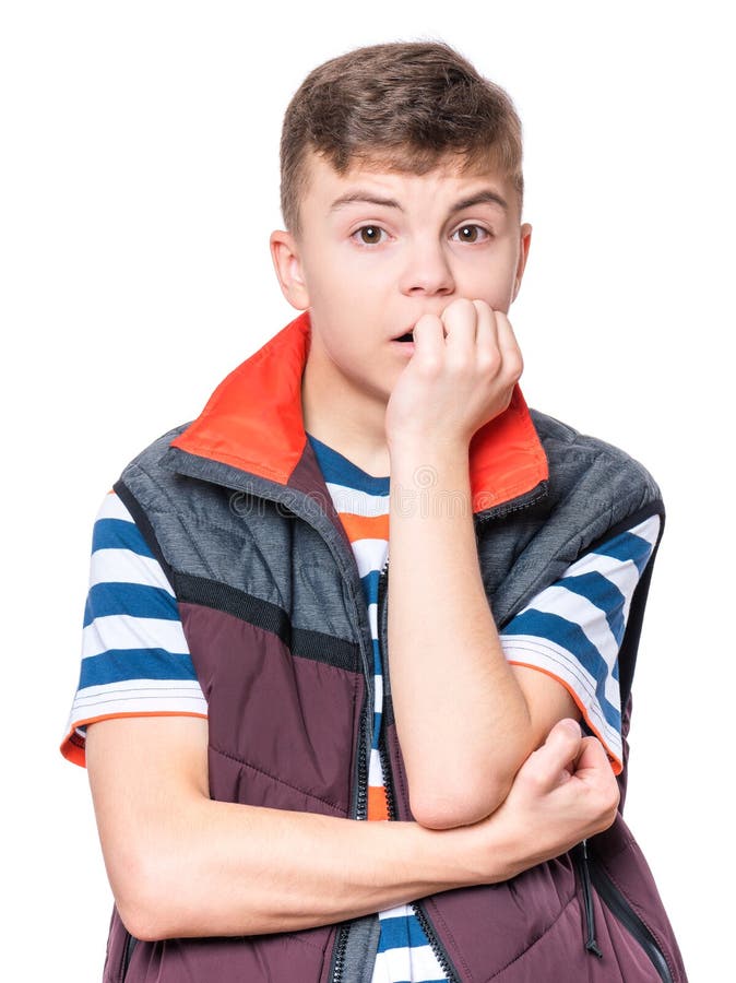 Retrato Emocional Do Menino Adolescente Foto de Stock - Imagem de ...