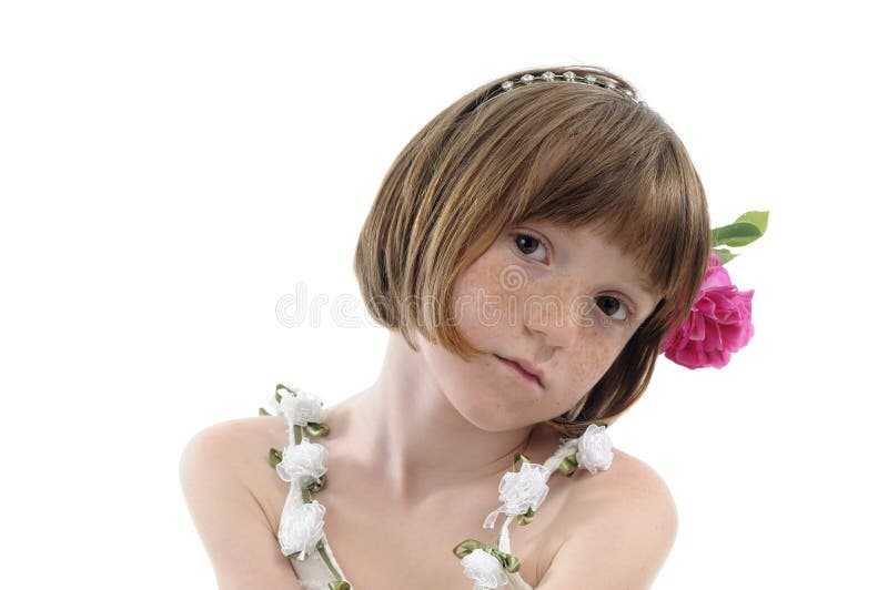 Retrato Pecoso De La Muchacha Foto de archivo - Imagen de joven ...