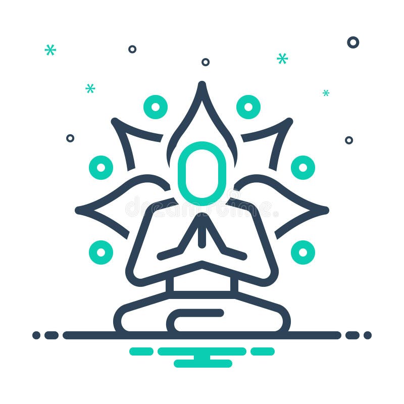Mix Icon for Retreat, Meditation and Mediate Stock Illustration ...