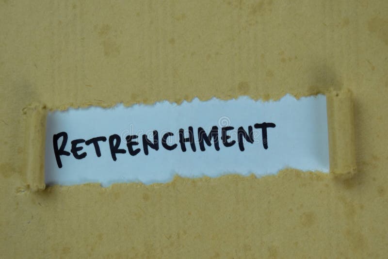 Retrenchment Text Written in Torn Paper Stock Photo - Image of isolated ...