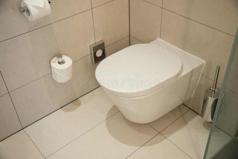 Retrete moderno foto de archivo. Imagen de blanco, papel - 33494472