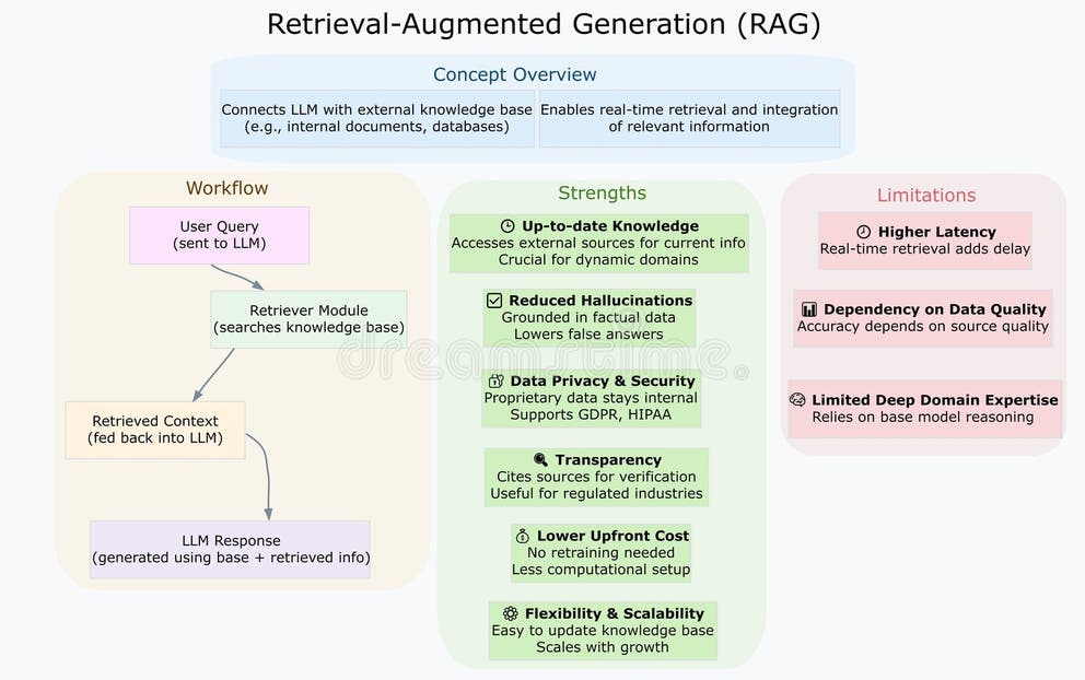 Retrieval-Augmented Generation (RAG) Concept Diagram Stock Photo - Image of science ...