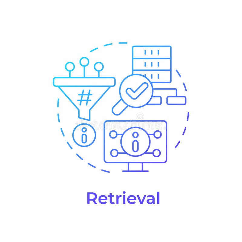 Retrieval Blue Gradient Concept Icon Stock Vector - Illustration of ...