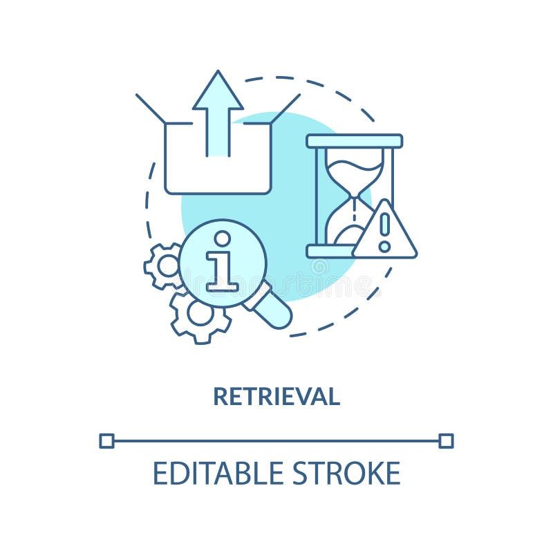 Retrieval Information in Brain Concept Turquoise Icon Stock Vector ...